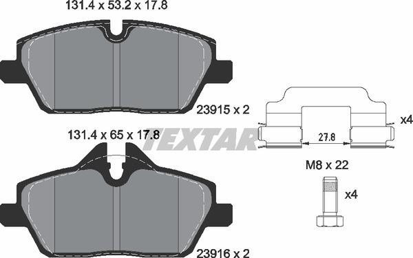 BMW Brake Pads Front E81 E87 E88 - TEXTAR 34116774050 — Peninsula BM