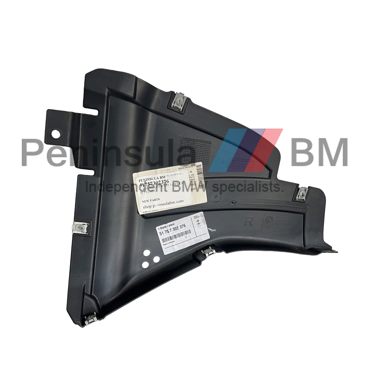 BMW Guard liner Ext Lower R/H F01 F02 Genuine 51757302376 — Peninsula BM